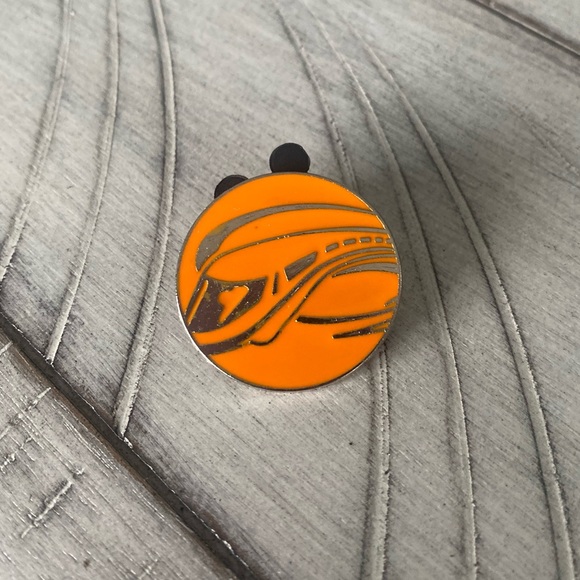 Disney | Other | Disney Pin Orange Circle Pin With Monorail | Poshmark